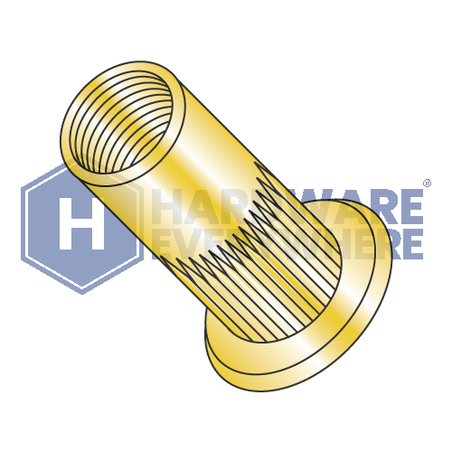 6-32 Large Flange/Ribbed Rivet Nuts / Steel / Yellow Zinc – Hardware ...